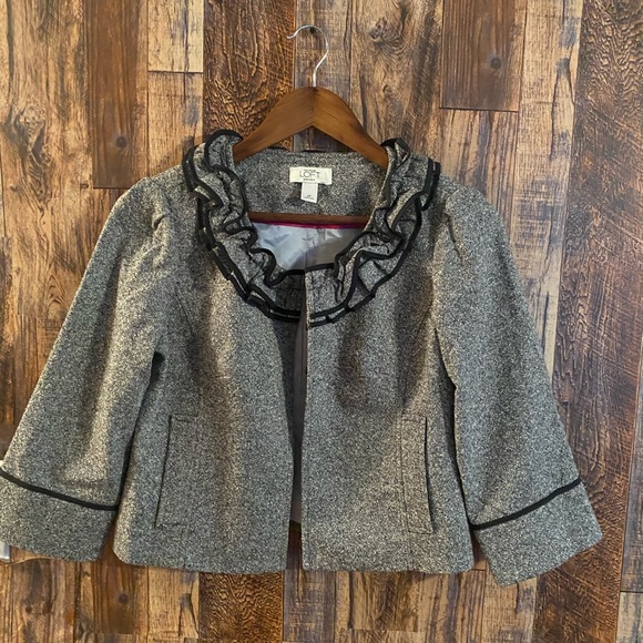 LOFT | Jackets & Coats | Loft Half Jacket From Loft Black Grey Mix ...